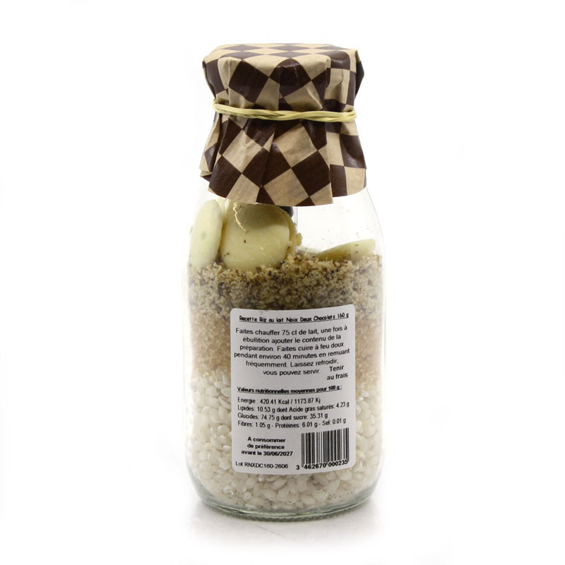 Préparation pour Riz au Lait aux Noix et aux Deux Chocolats 160g ...